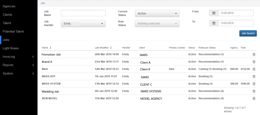 Jobs | MARS Application